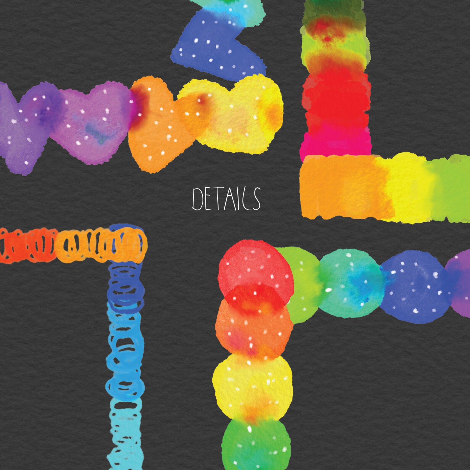 Watercolor Rainbow Border Frame Clipart,square,invitation Clipart,art ...