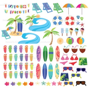 Surfing Clipart,surf Clipart,beach Clipart,summer,party,swim,wave ...
