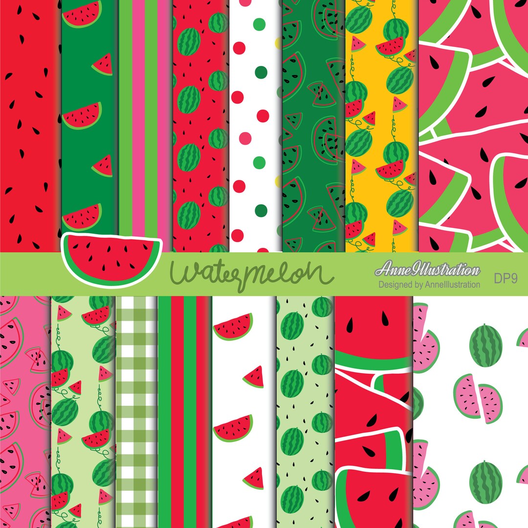 Watermelon Digital Paper(not in Seamless),summer,fruit Digital Paper ...