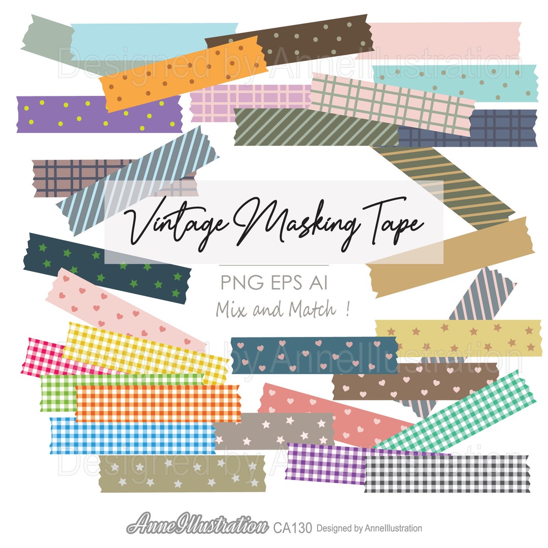 Vintage Masking Tape Clipart,borders,scrapbooking,digital Stickers ...