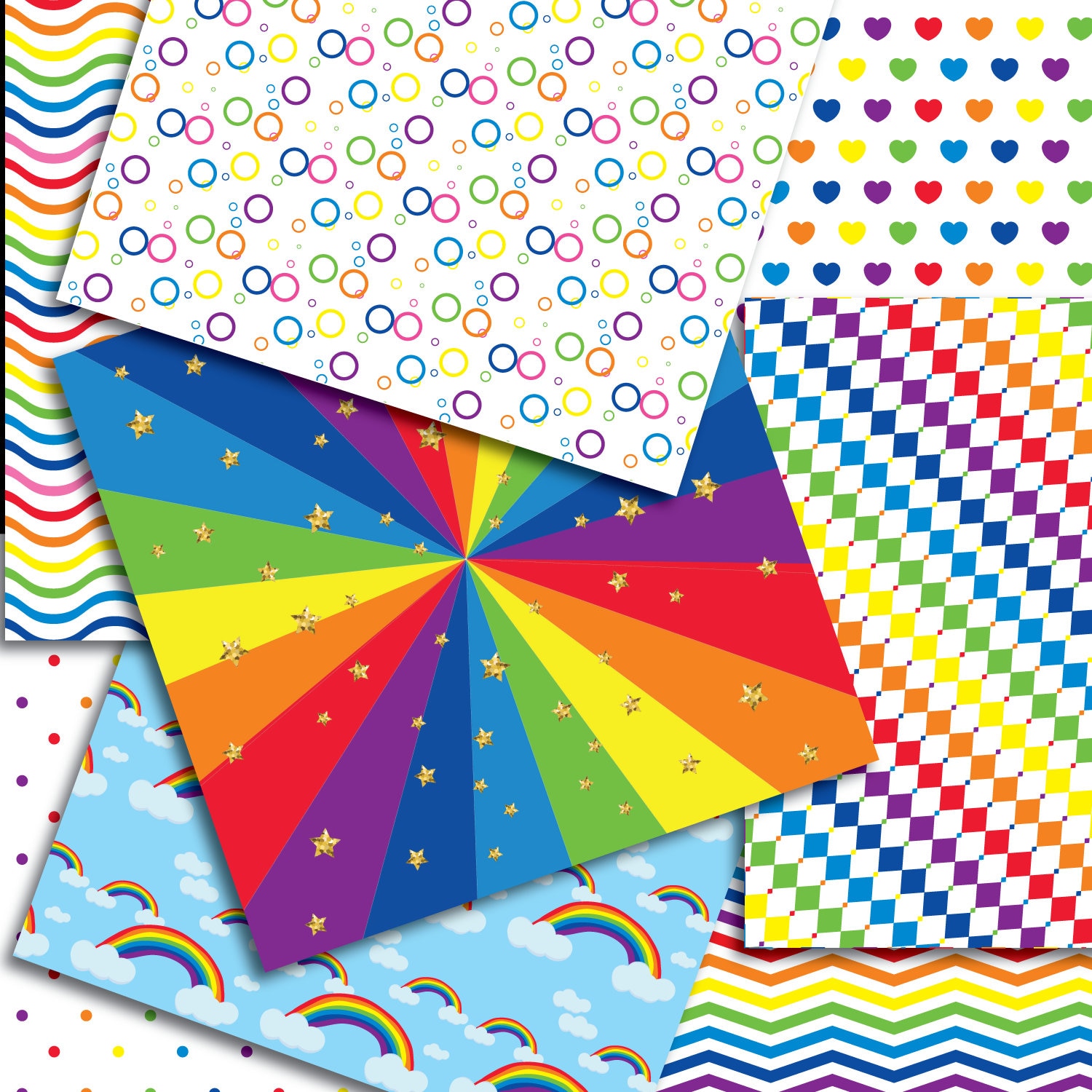 Rainbow Digital Paper(not in Seamless),colorful Rainbow Digital Paper ...