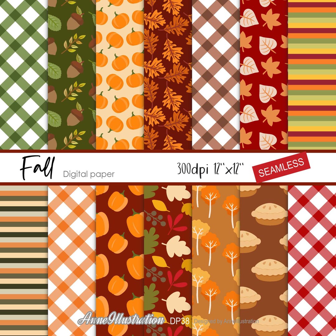 Fall Digital Papers(seamless),harvest,autumn,leaves,leaf,thanksgiving ...