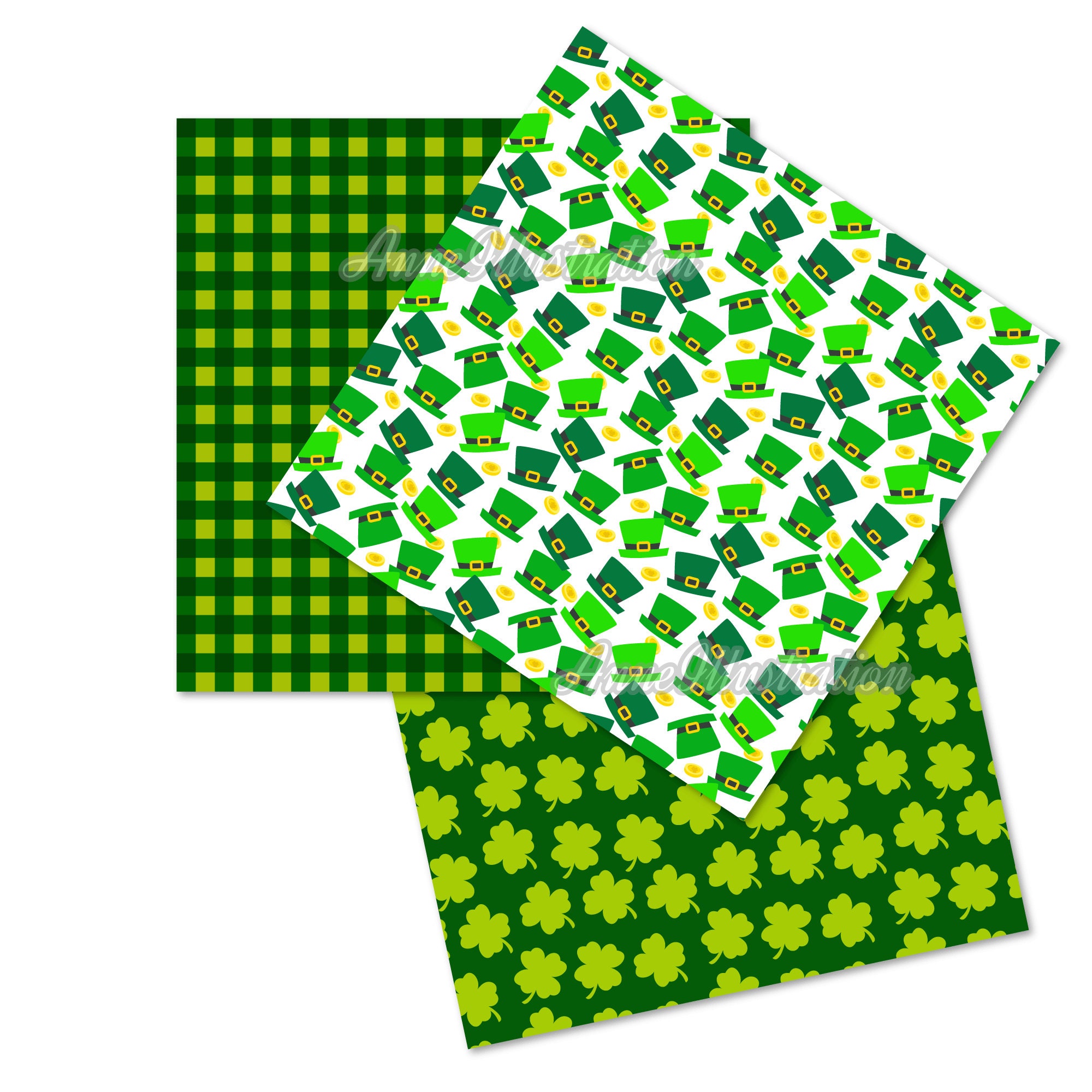 St Patricks Day Digital Papers(seamless),clovers,cute Shamrock,saint ...