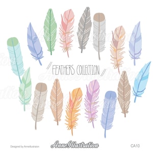 Feathers Clipart,tribal Feathers Clipart,vector, Instant Download_ca10 ...