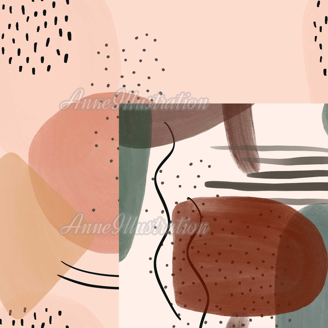 Abstract Boho(seamless)digital Paper,doodle,simple Boho,hand Drawn ...