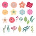 Simple Floral Elements Clipart,,spring,flower Clipart,wedding,leaves ...