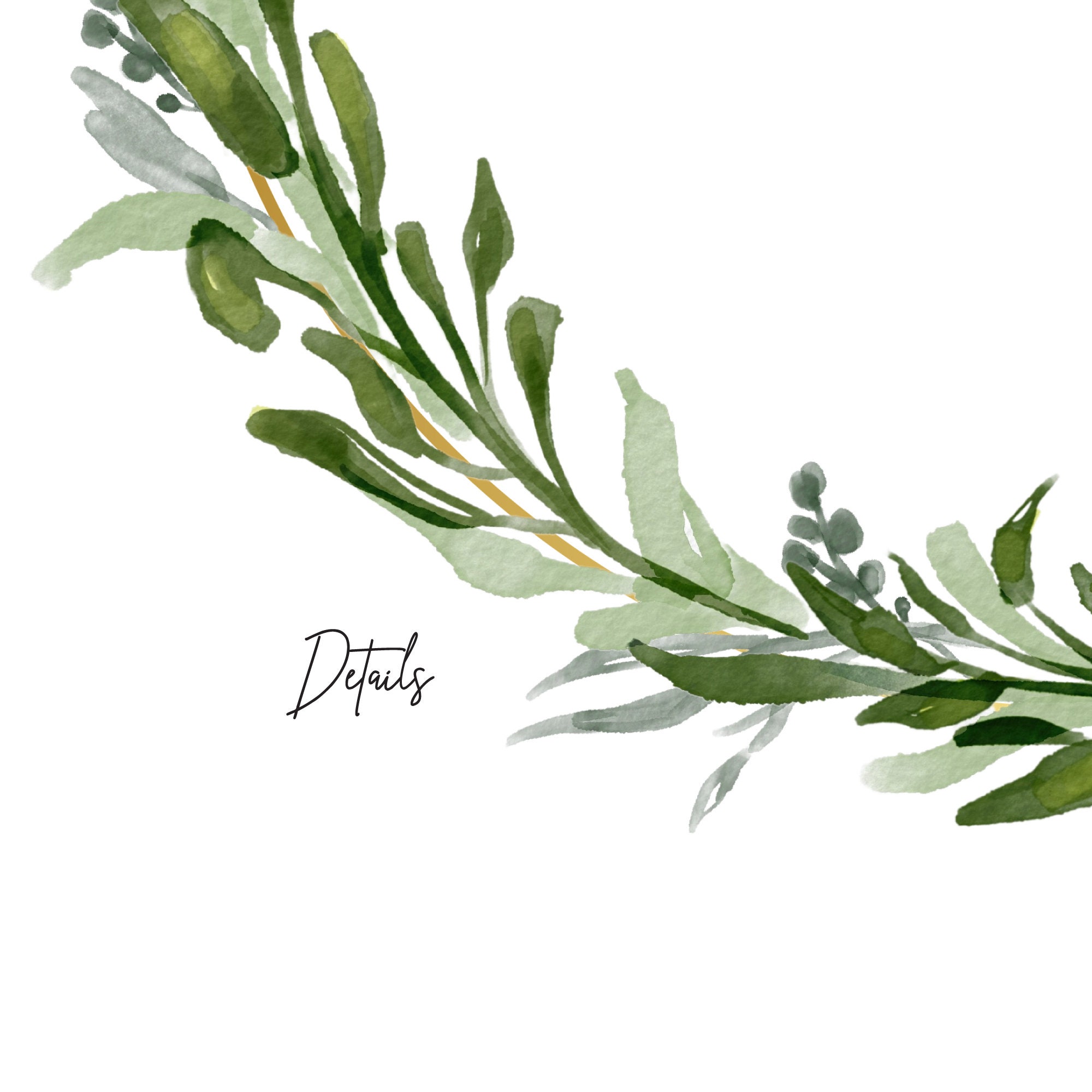 Watercolor Greenery Wreath | Etsy