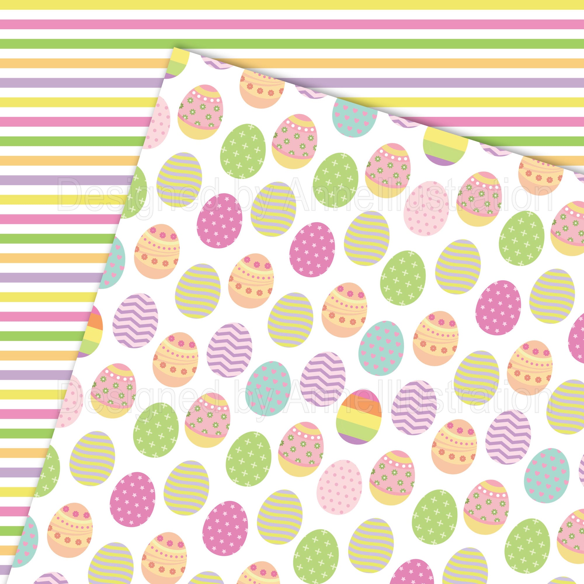 Easter Bunniesseamlessdigital Paperspastel - Etsy Australia