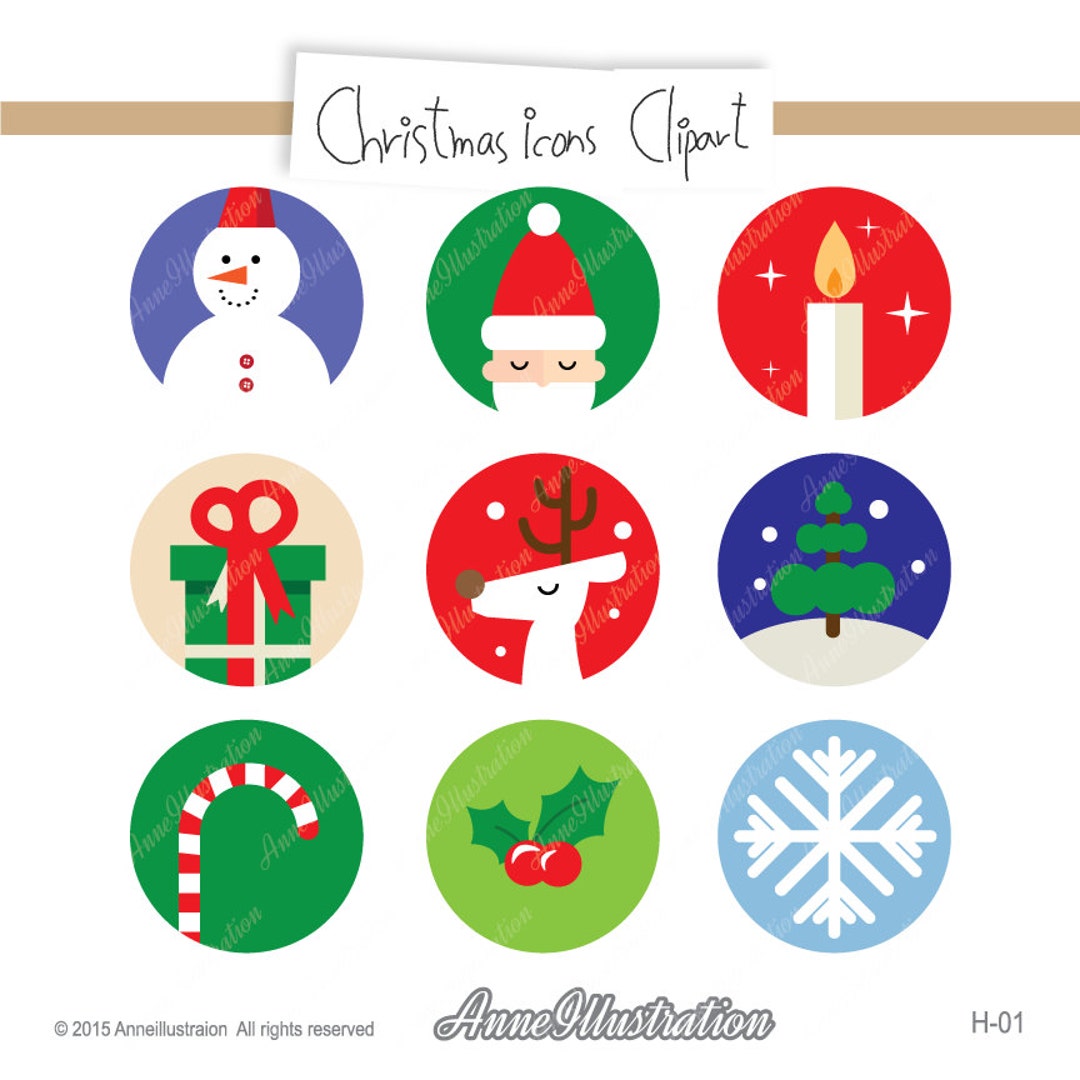 Christmas Icons Clipart,christmas Icon Clipart,instant Download,vector ...