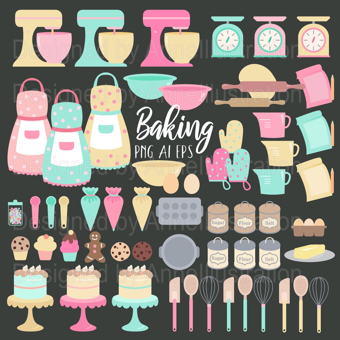 Baking Clipart,cooking Tools,bakery,bread,cook,dessert,kitchen,cake ...