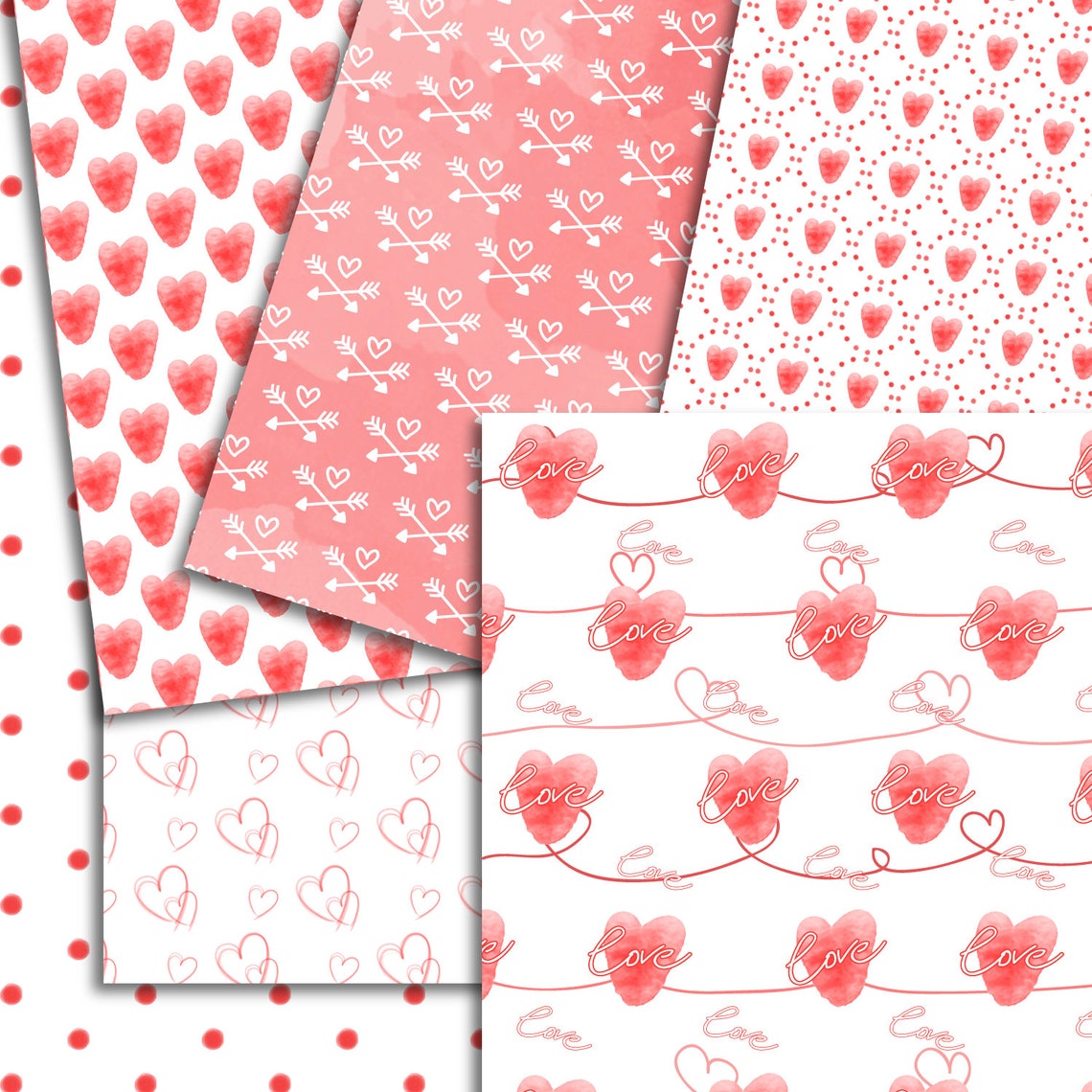 Heart Digital Paper(not in Seamless),love Digital Paper,valentine ...