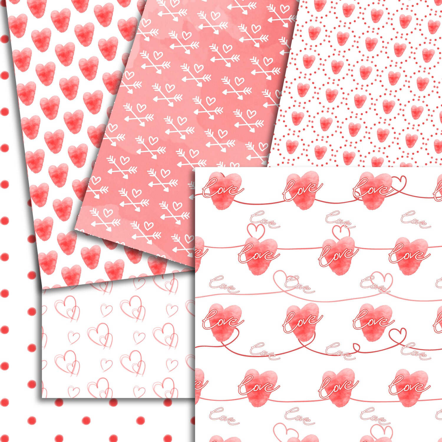 Heart Digital Paper(not in Seamless),love Digital Paper,valentine ...