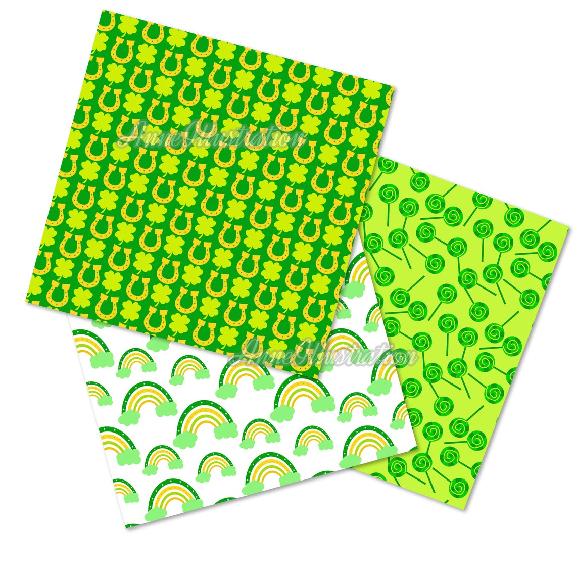 St Patricks Day Digital Papers(seamless),clovers,cute Shamrock,saint ...