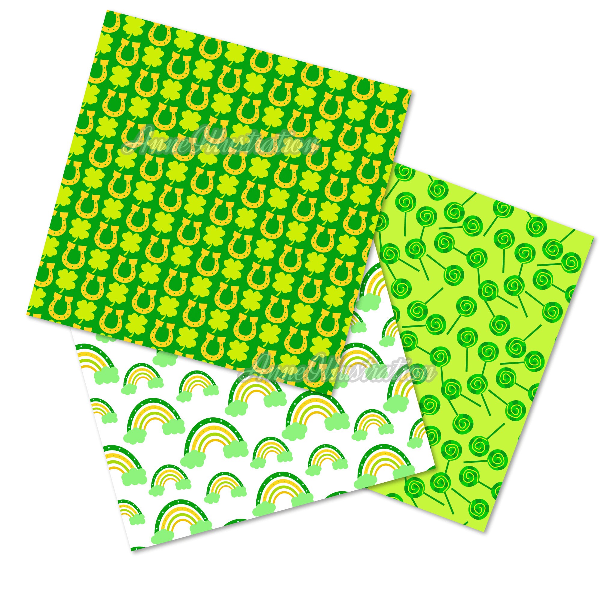 St Patricks Day Digital Papers(seamless),clovers,cute Shamrock,saint ...