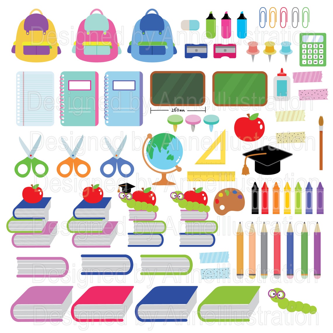 Back to School Clipartstationery Cliparteducationalschool - Etsy