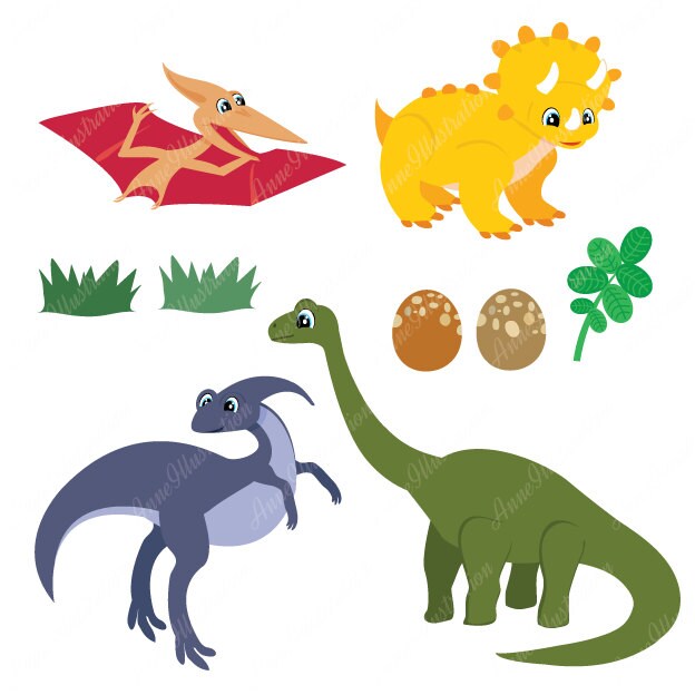 Dino Dinosaur Digital Clipart Vector Instant Download | Etsy