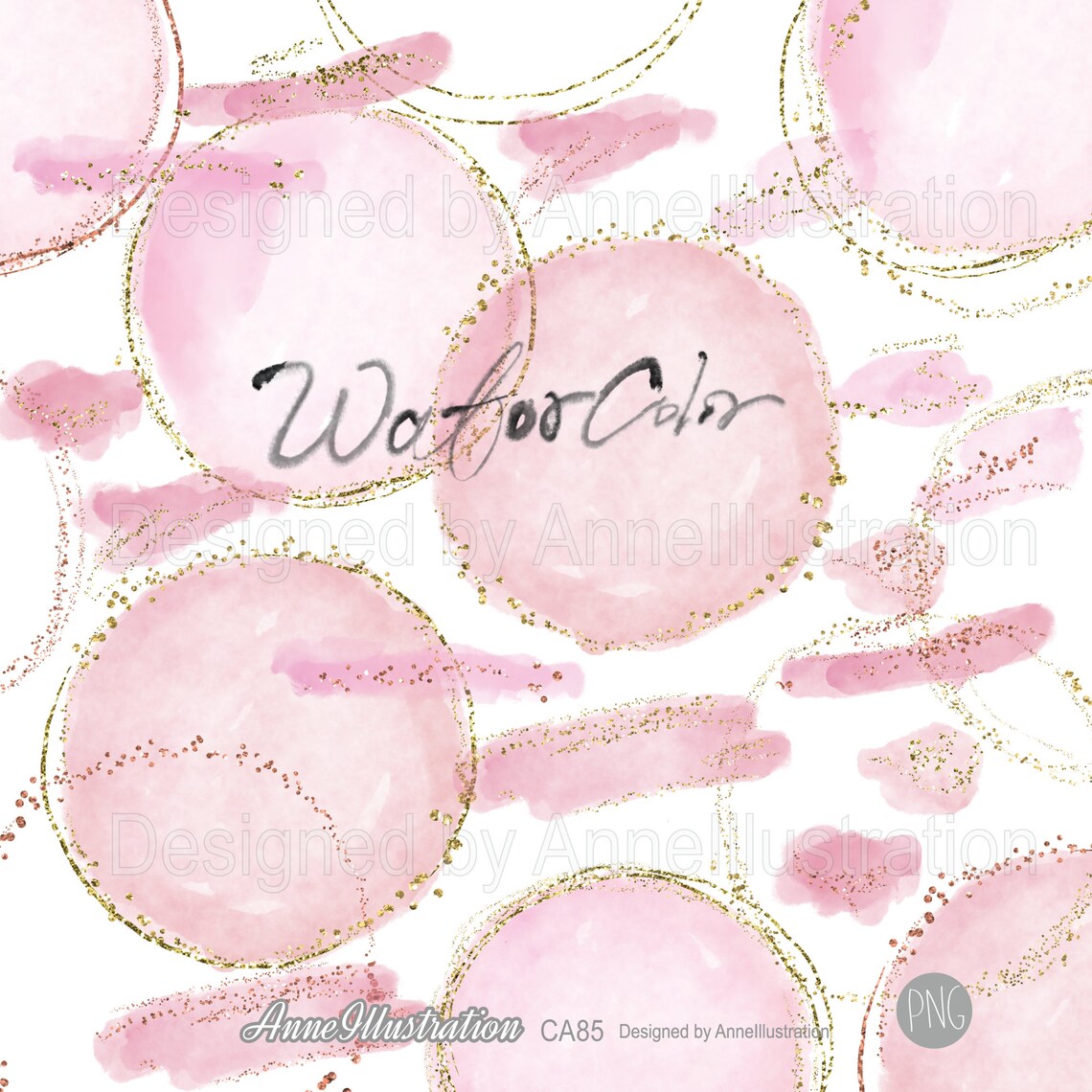 Watercolor Circle Clipartwatercolor Glitter - Etsy