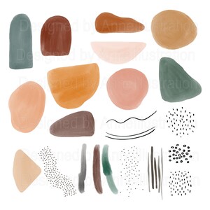 Hand Drawn Boho Clipart,modern Boho Collage,abstract Boho,watercolor ...