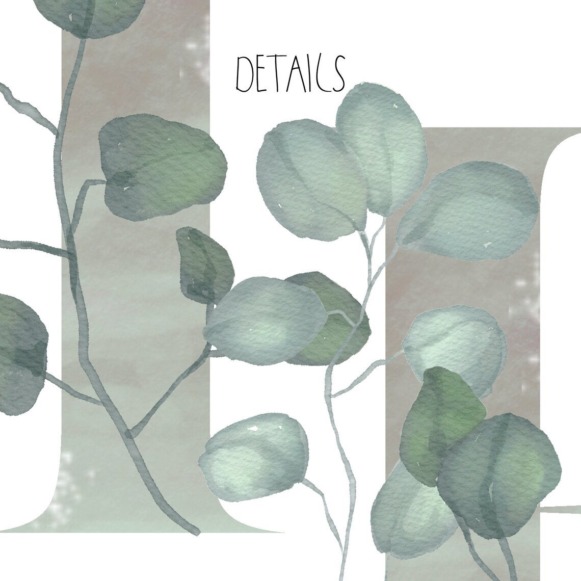 Watercolor Eucalyptus Alphabet Clipart,spring,wedding,vintage Greenery ...