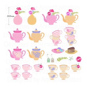 Tea Clipart,tea Party,teapot,cakes,drinks,coffee,vintage,pastel ...