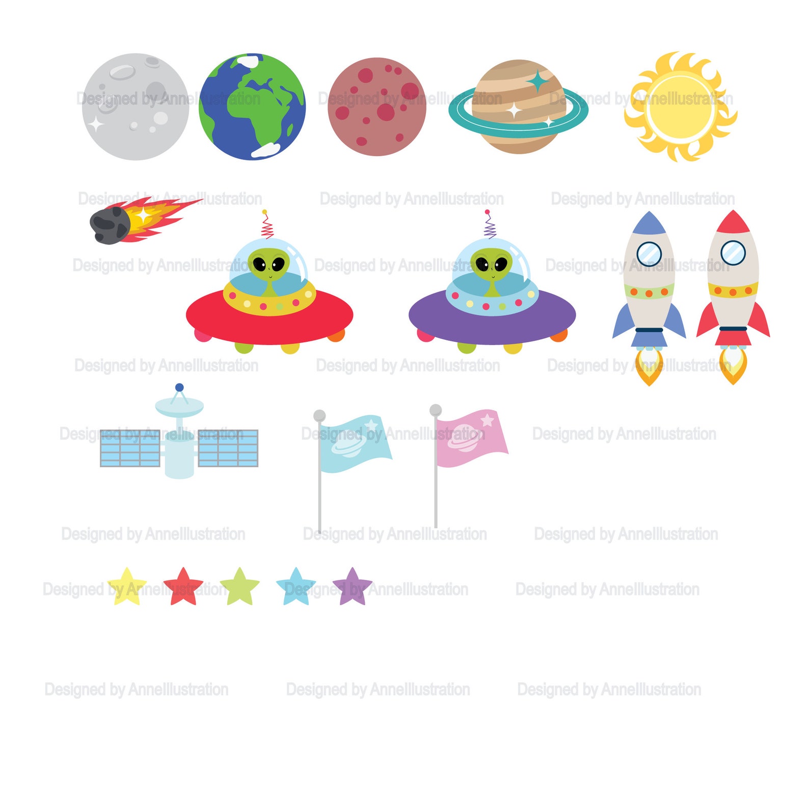 Astronaut Clipartspaceshipouter Space - Etsy