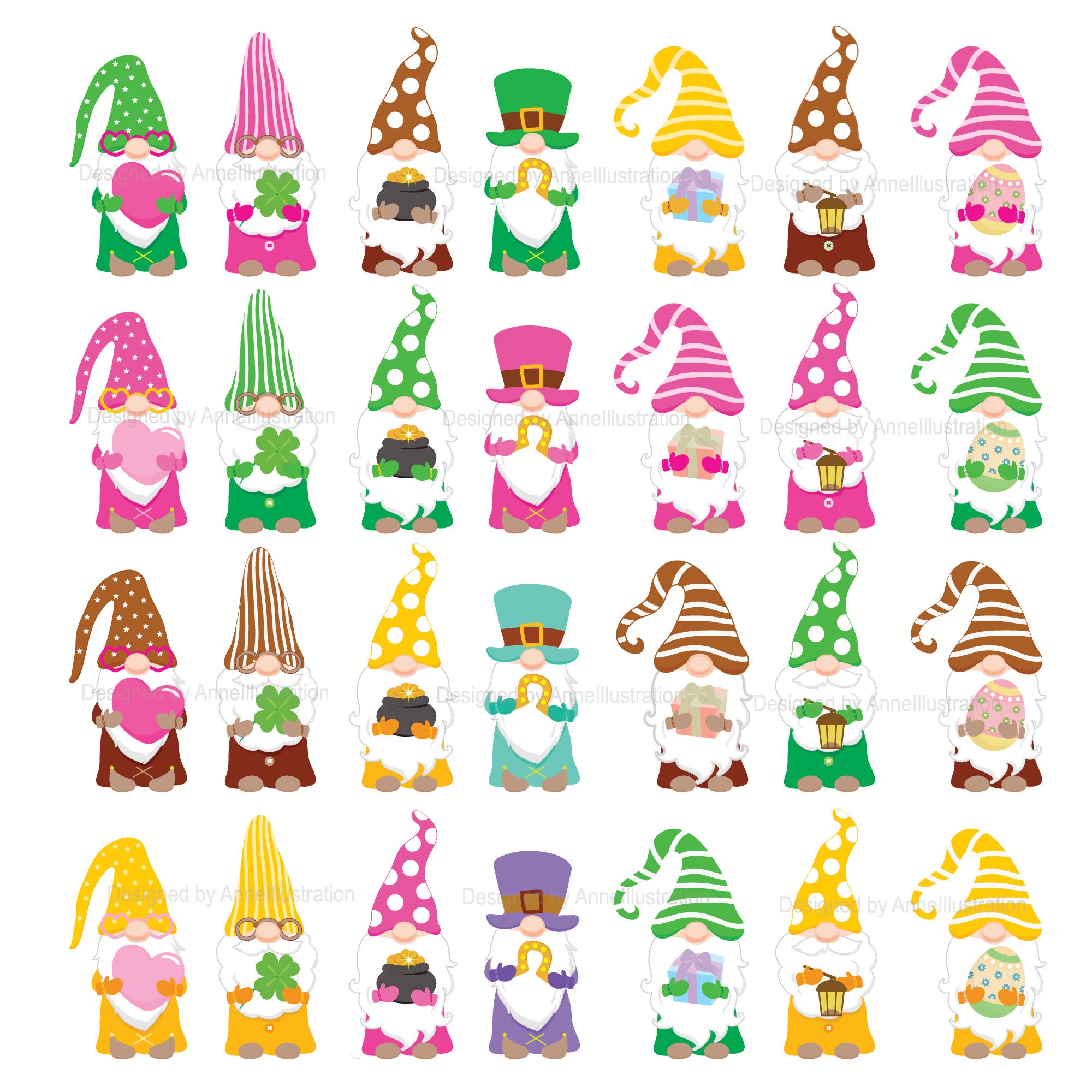 Gnomes Clipart,st Patrick's Day,saint Patrick's Clipart,graphic,vector ...