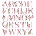 Pink Watercolor Alphabet Clipart,spring,wedding,vintage Floral Clipart ...