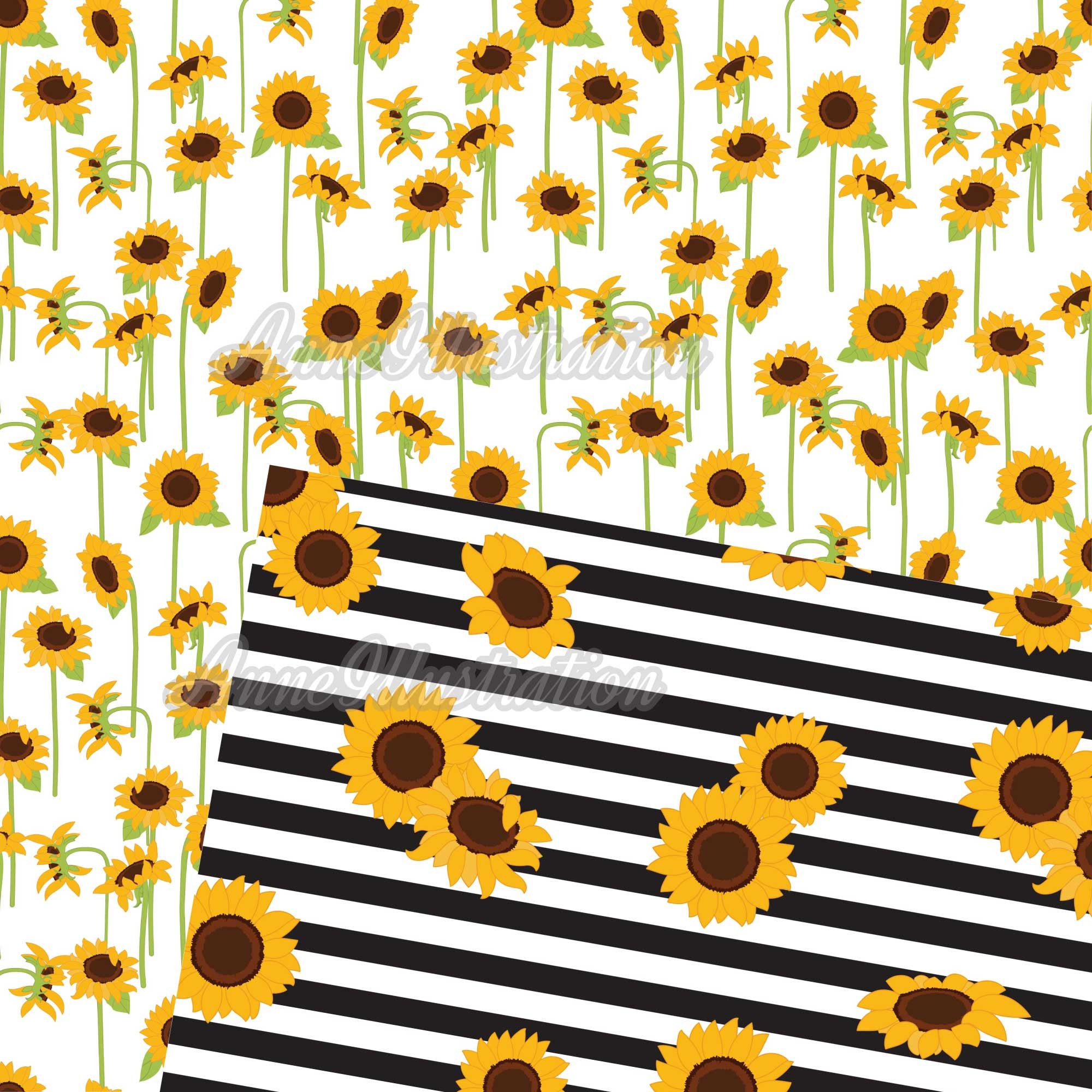 Sunflower Digital Paper(seamless)sunflowers,floral,garden,spring ...