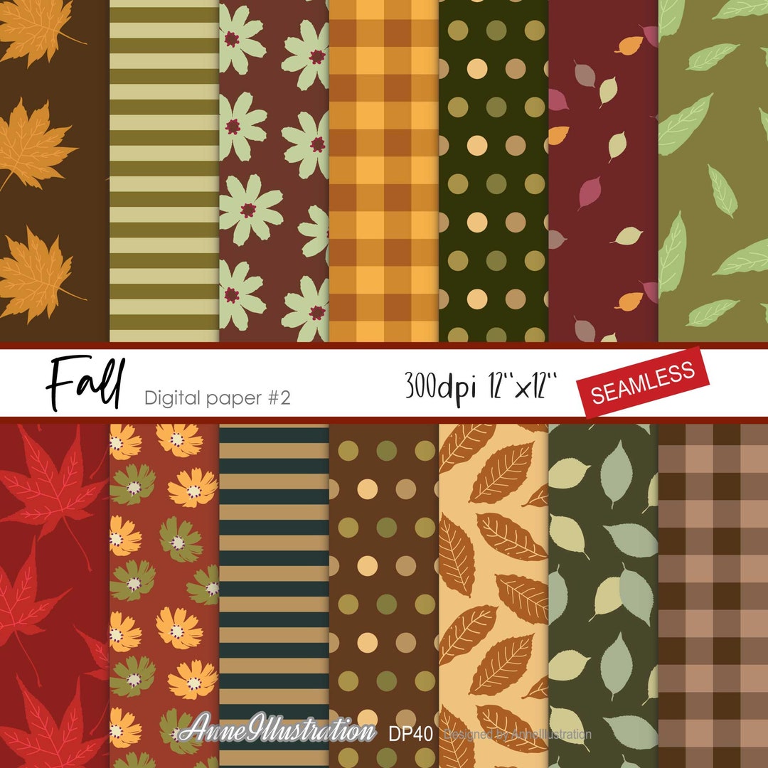 Fall Digital Papers(seamless),harvest,autumn,leaves,leaf,thanksgiving ...