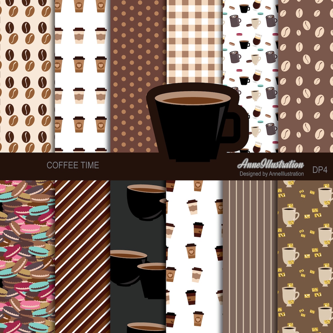 Coffee Digital Paper(not in Seamless),tea Time Digital Paper,macaroon ...