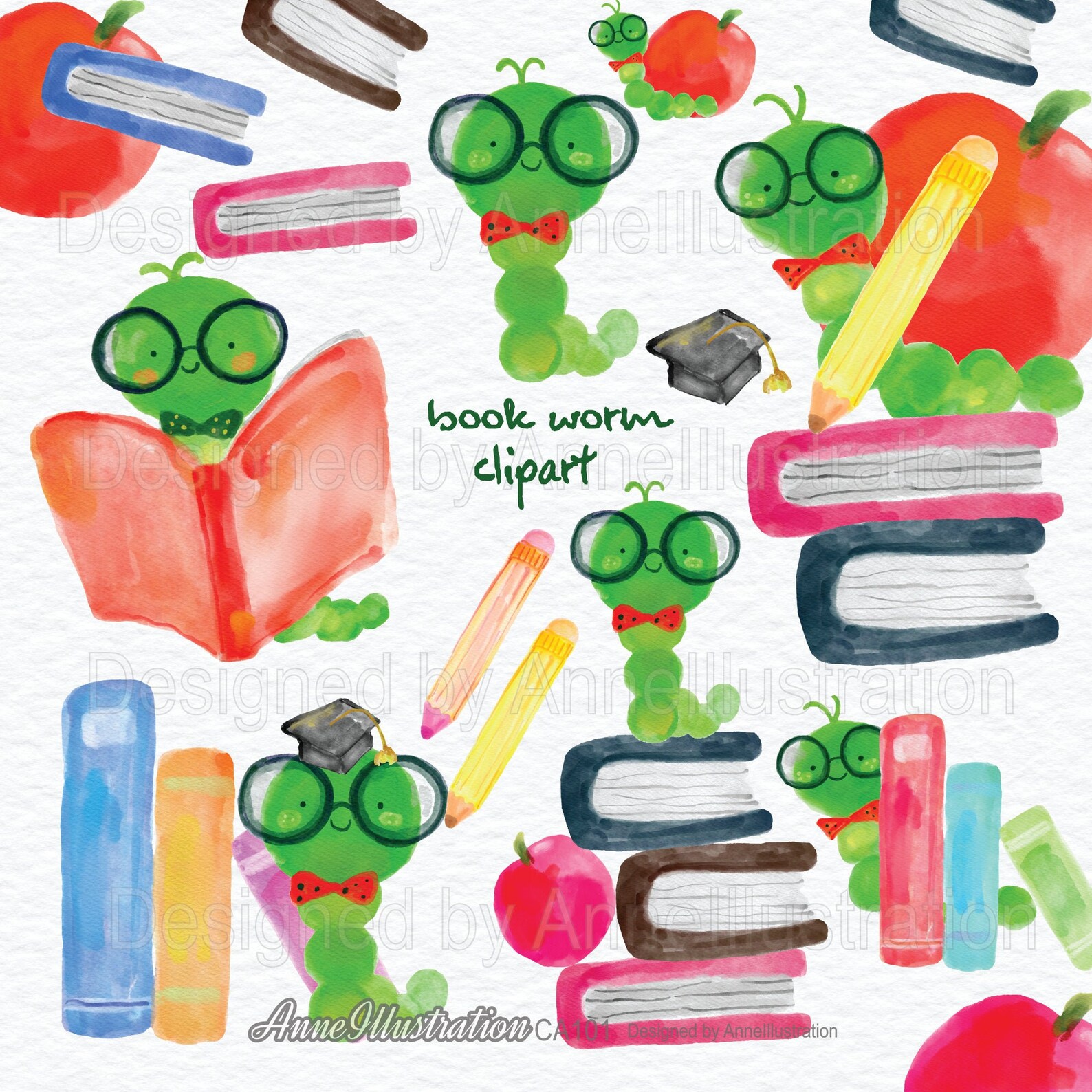 Book Worm Clipart,reading,classroom,teacher,back to School,graduation ...