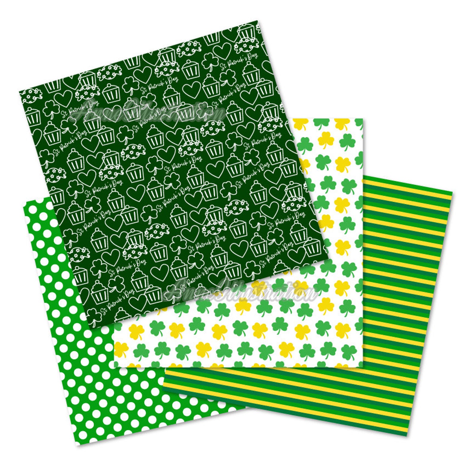 St Patricks Day Digital Papers(seamless),clovers,cute Shamrock,saint ...