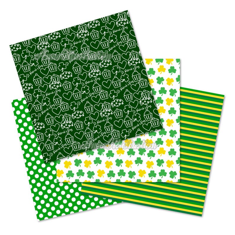 St Patricks Day Digital Papers(seamless),clovers,cute Shamrock,saint ...
