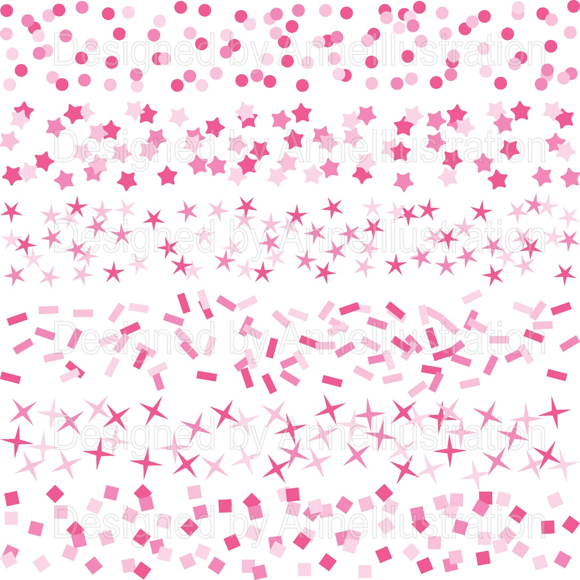 Confetti Border Digital Clipartconfetti Borderinvitation - Etsy Australia