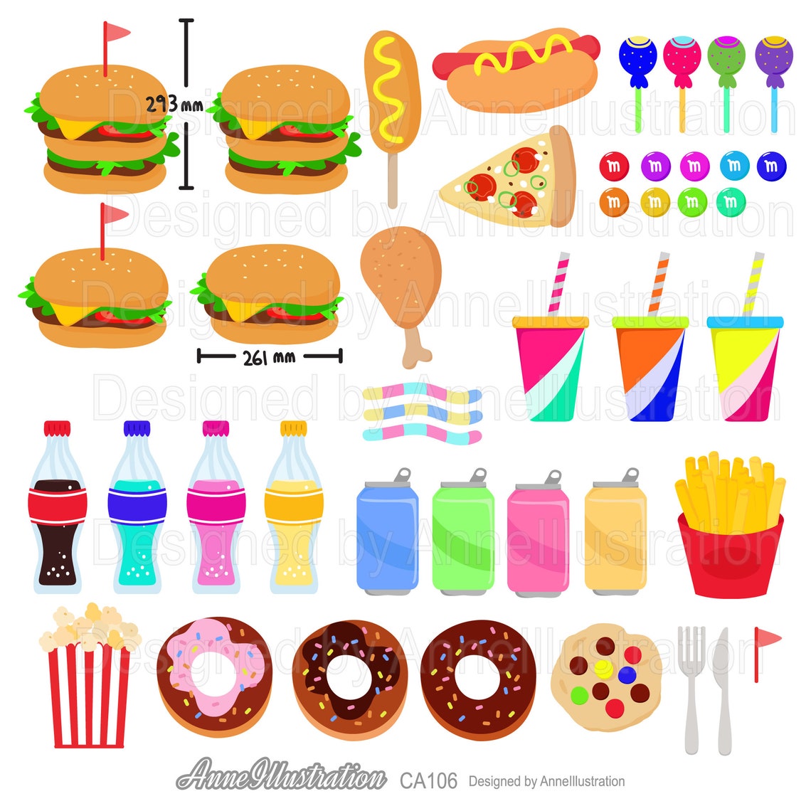 Fast Food Clipart,junk Food,hamburger,hot Dog,party,kids,pizza,donut ...