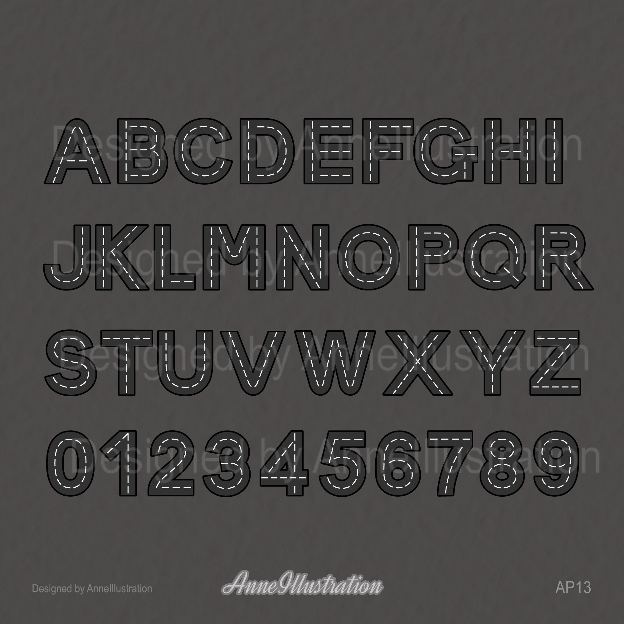 Race Track AlphabetRoad Numbers Letters ClipartCar Track | Etsy