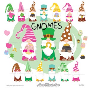 Gnomes Clipart,st Patrick's Day,saint Patrick's Clipart,graphic,vector ...