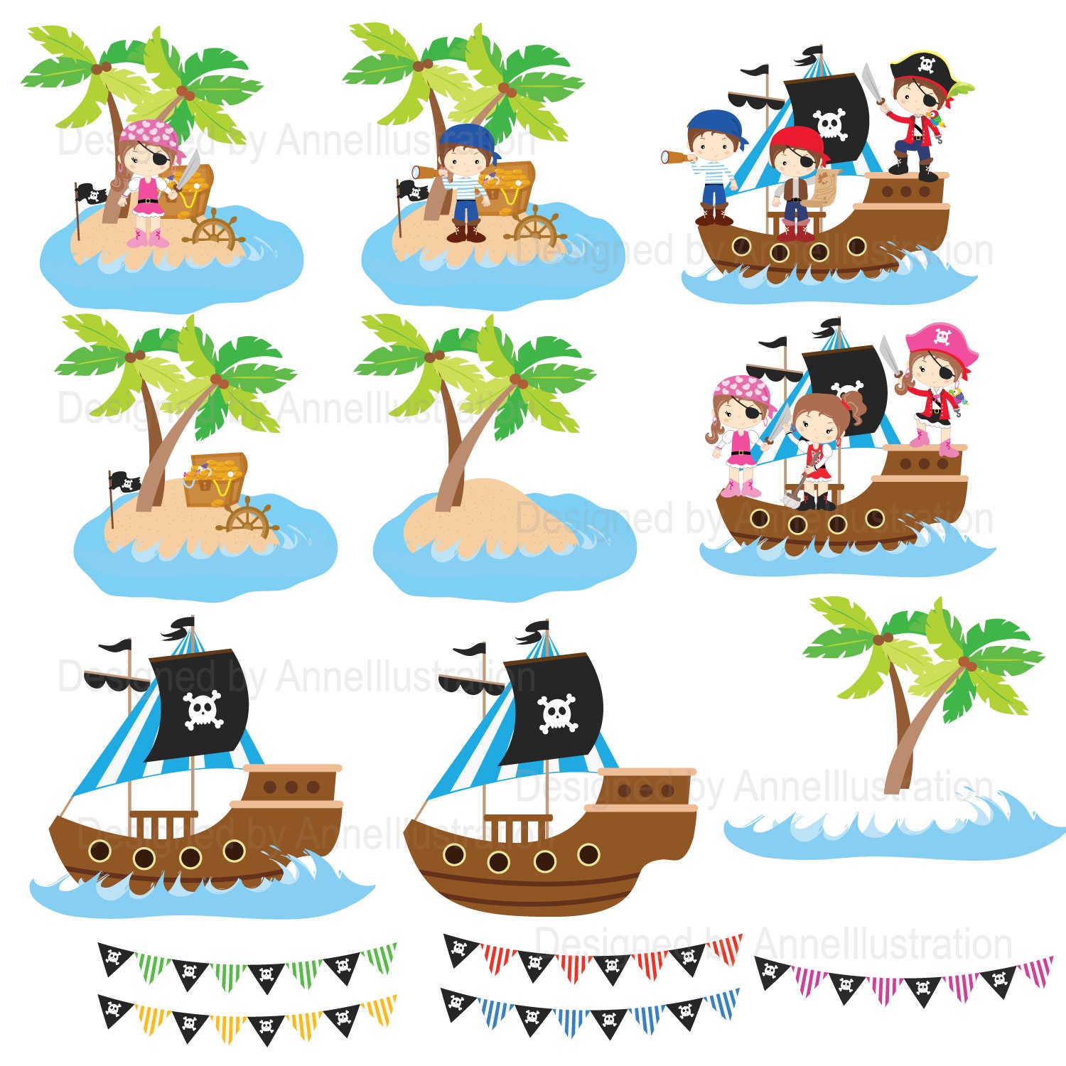 Pirate Clipart,pirate Party Clipart,pirate Ship,pirate Boy,parrot ...