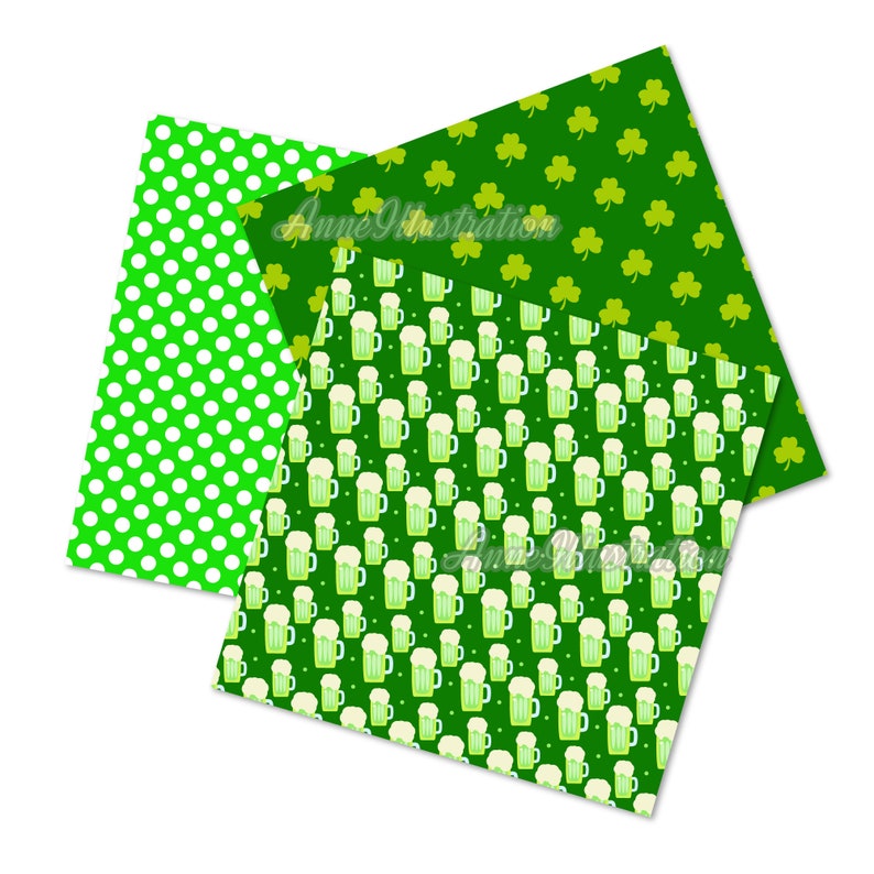 St Patricks Day Digital Papers(seamless),clovers,cute Shamrock,saint ...