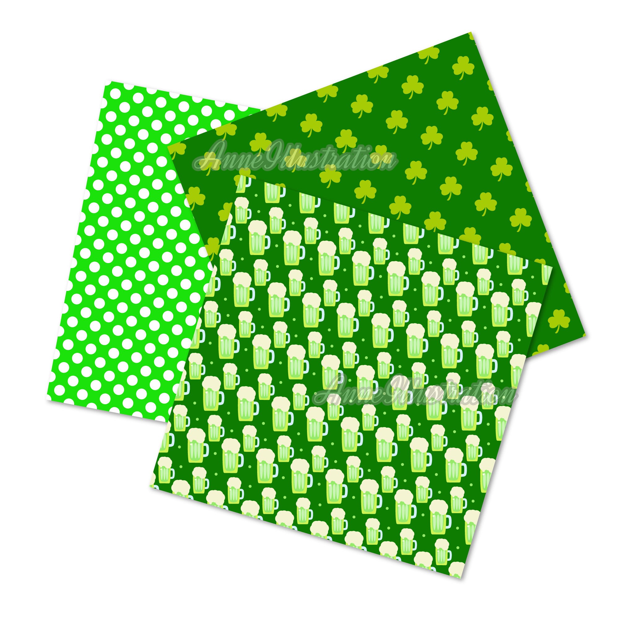 St Patricks Day Digital Papers(seamless),clovers,cute Shamrock,saint ...