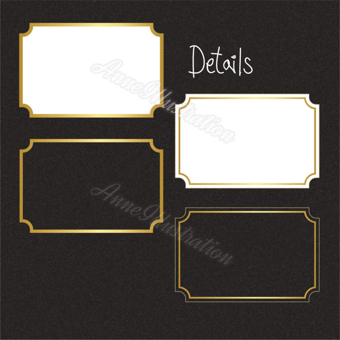 Gold Frames Clipartgold Foil Frams Clipartvectorinstant - Etsy