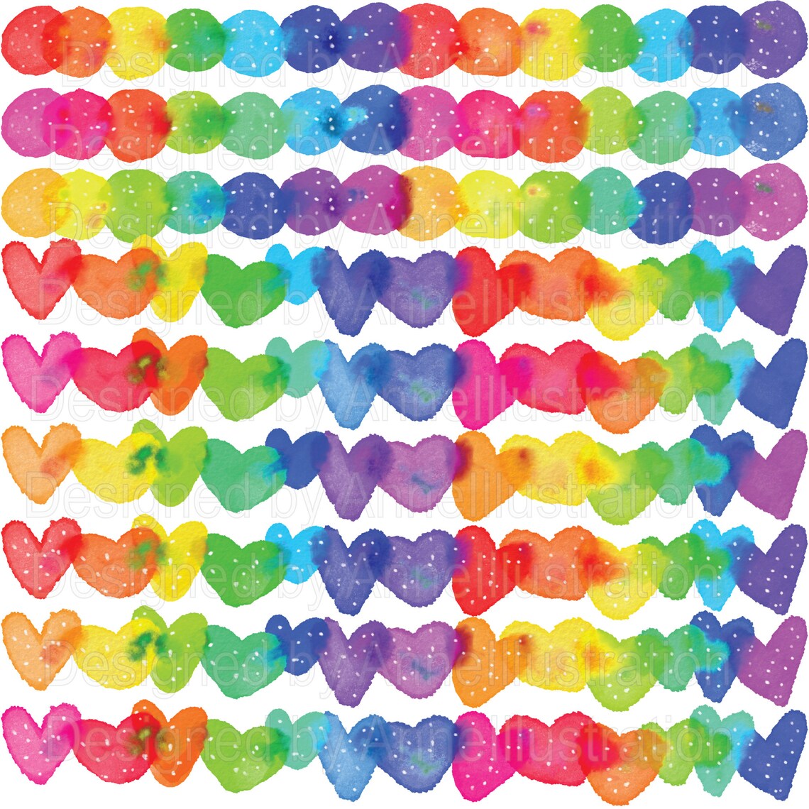 Watercolor Rainbow Border Clipartcircle Borderinvitation - Etsy Australia