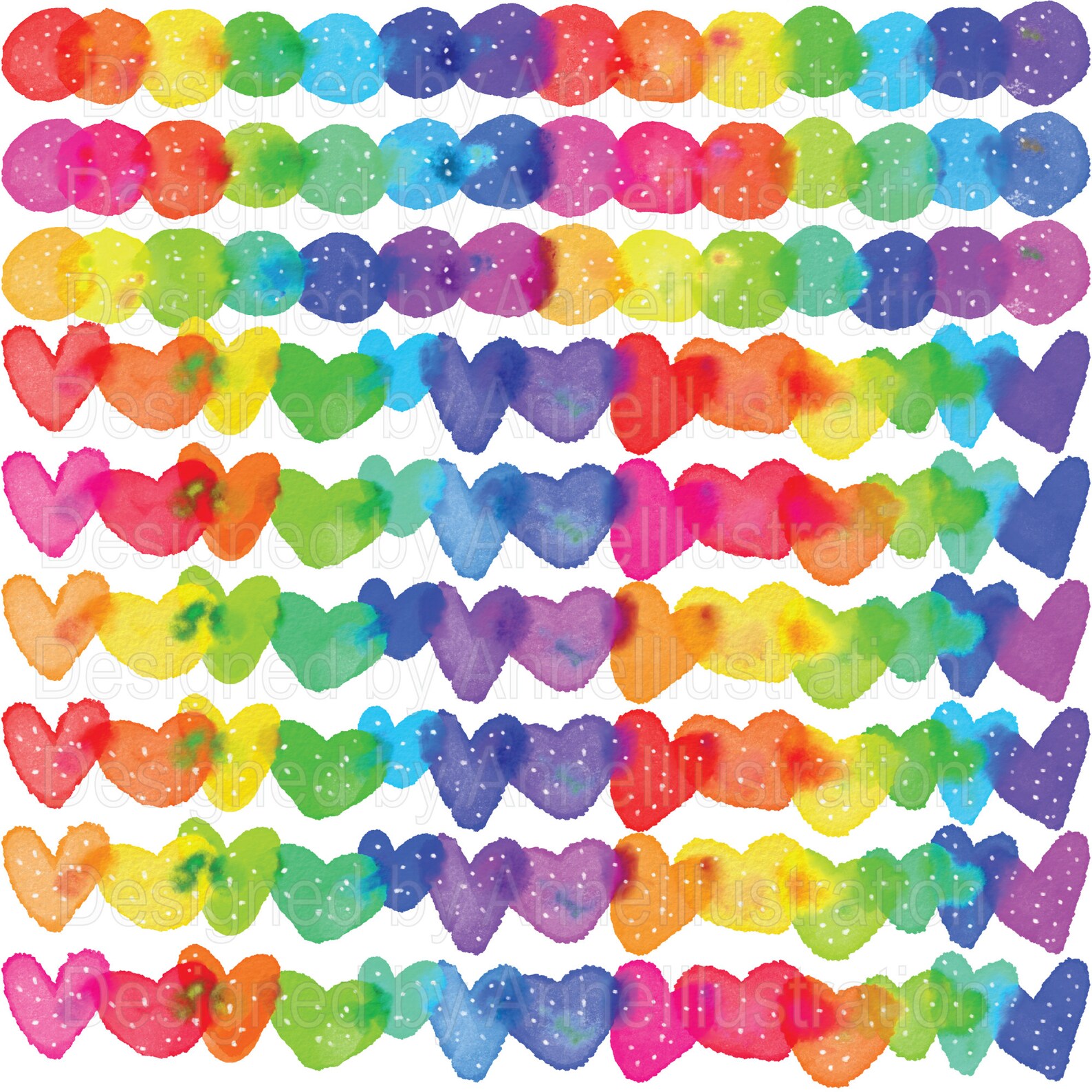 Watercolor Rainbow Border Clipartcircle Borderinvitation - Etsy