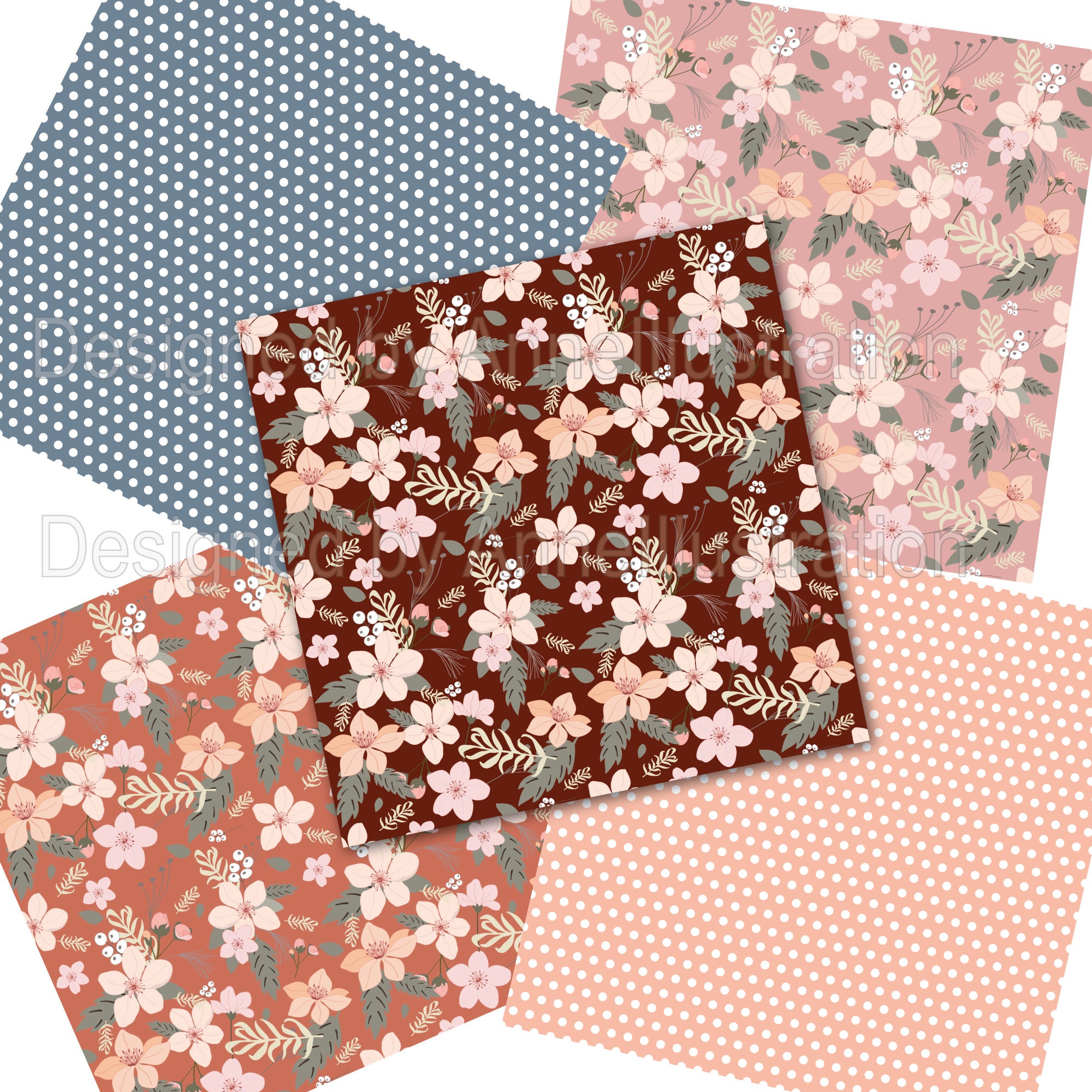 Vintage Flowers Digital Paperseamlesspatternfloral Digital - Etsy