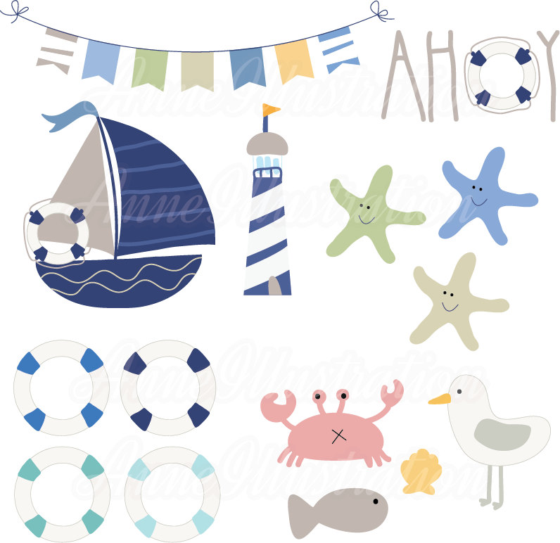 Nautical Clipartsailing Clipartsailboat Clipartwhales | Etsy