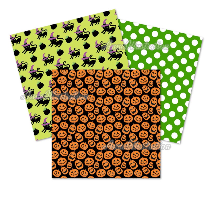 Halloween Digital Papers(seamless),pumpkin,ghost,boo,trick or Treat,cat ...