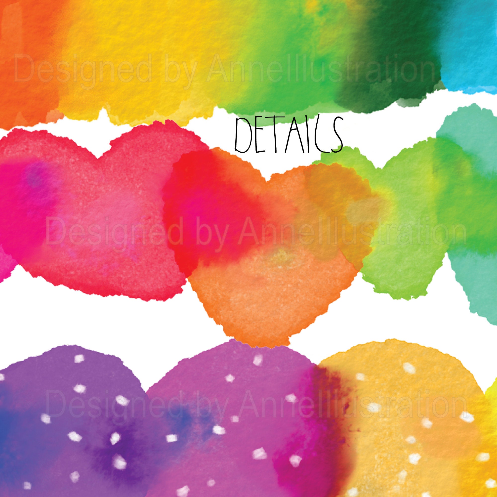 Watercolor Rainbow Border Clipartcircle Borderinvitation | Etsy