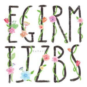 Floral Alphabet Clipart, Letters Clipart,wedding Clipart,flower Clipart ...