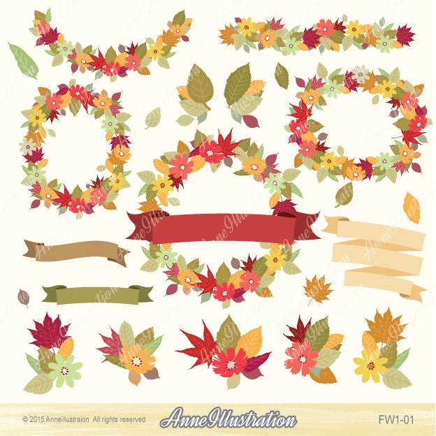 Autumn Digital Clipartfall Clipartfoliage Clipart Fall - Etsy Australia