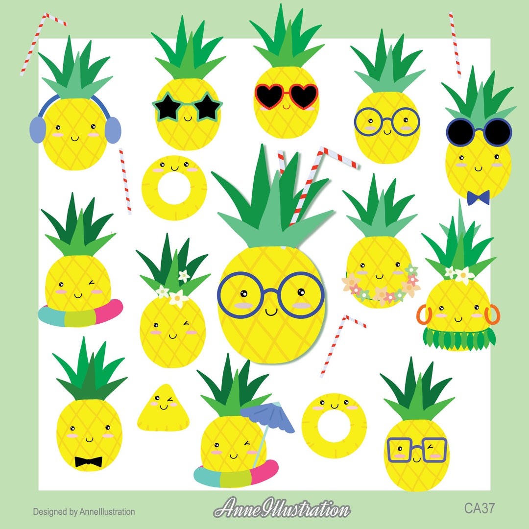 Pineapple Cliaprt,fruit Clipart,summer Clipart,vector,instant Download ...